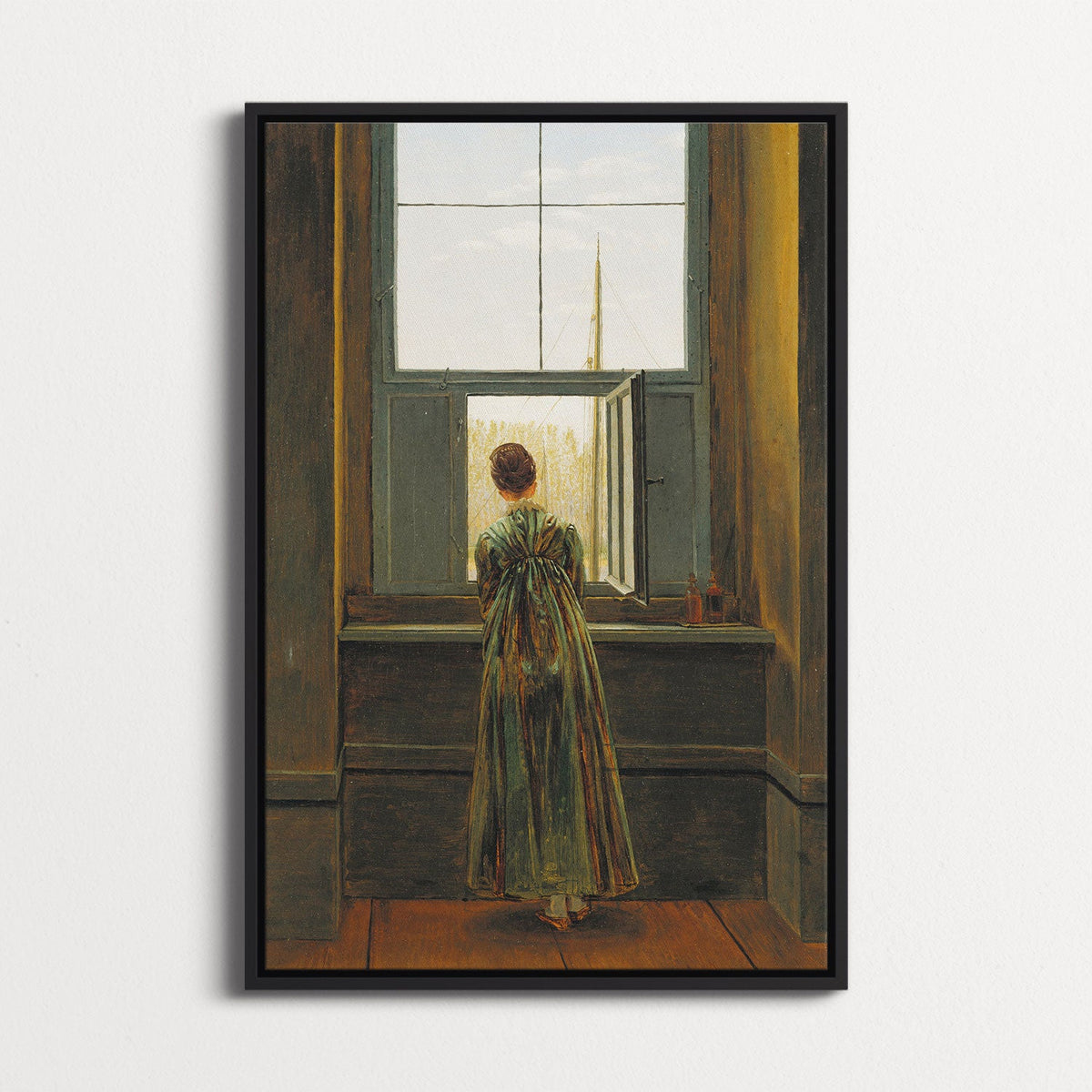 Woman at a Window by Caspar David Friedrich - Framed Canvas | ArtPointOne